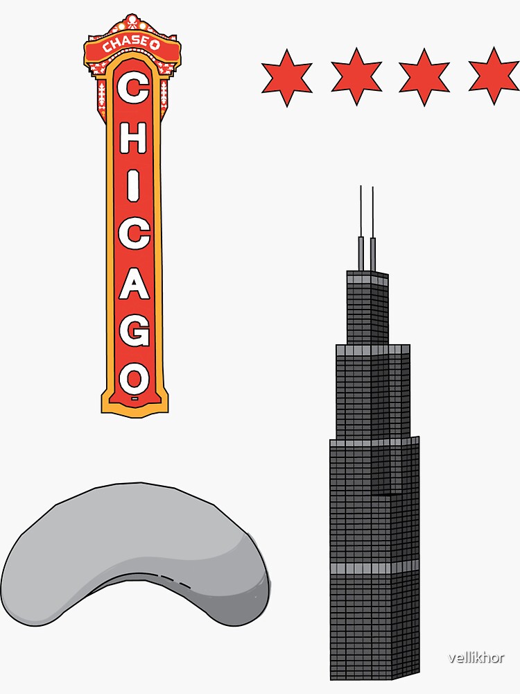 "Chicago Landmark " Sticker for Sale by vellikhor | Redbubble
