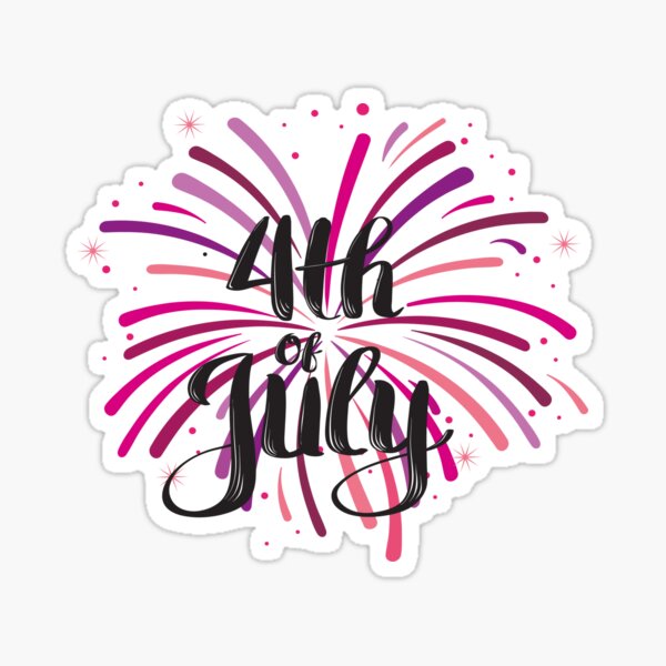 "4th of July USA Independence Day Fireworks Design" Sticker by ...