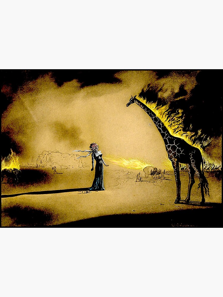 "BURNING GIRAFFE : Vintage 1937 Abstract Painting Print" Canvas Print ...