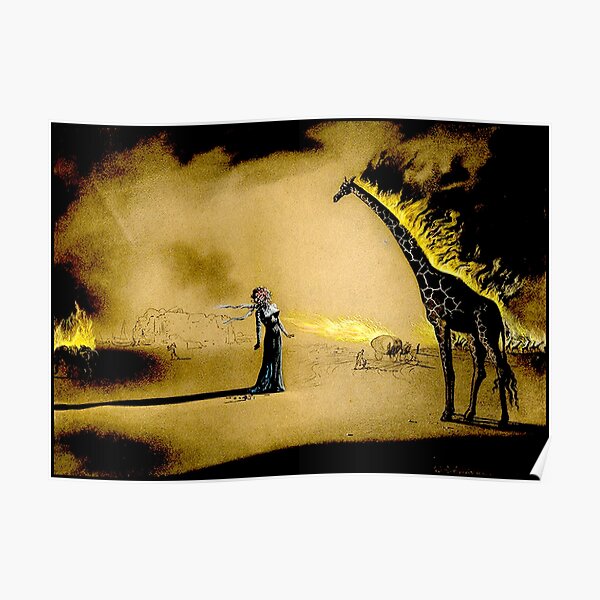 "BURNING GIRAFFE : Vintage 1937 Abstract Painting Print" Poster by ...
