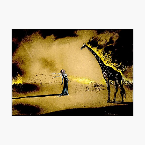 "BURNING GIRAFFE : Vintage 1937 Abstract Painting Print" Photographic ...