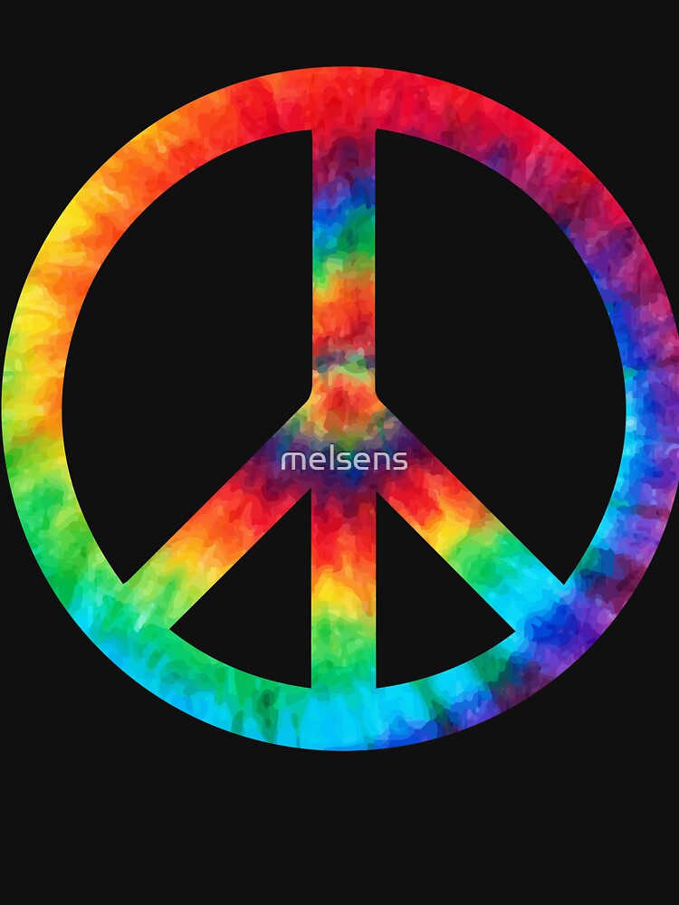 "Tie Dye Peace Sign - Tie-Dyed Design" T-shirt for Sale by melsens ...