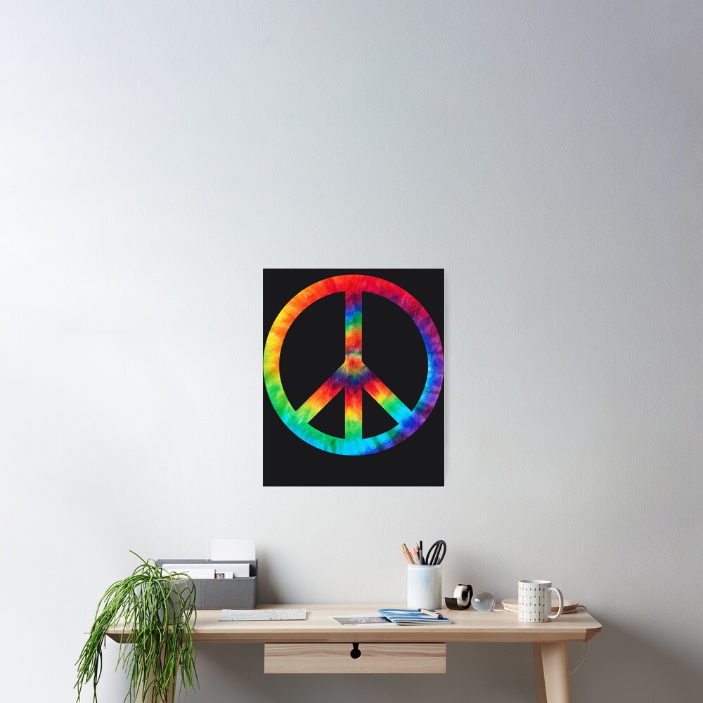 "Tie Dye Peace Sign - Tie-Dyed Design" Poster by melsens | Redbubble