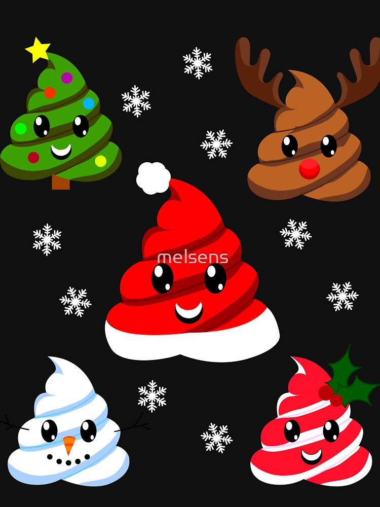 "Emoji Christmas Poop Holiday" T-shirt for Sale by melsens | Redbubble ...
