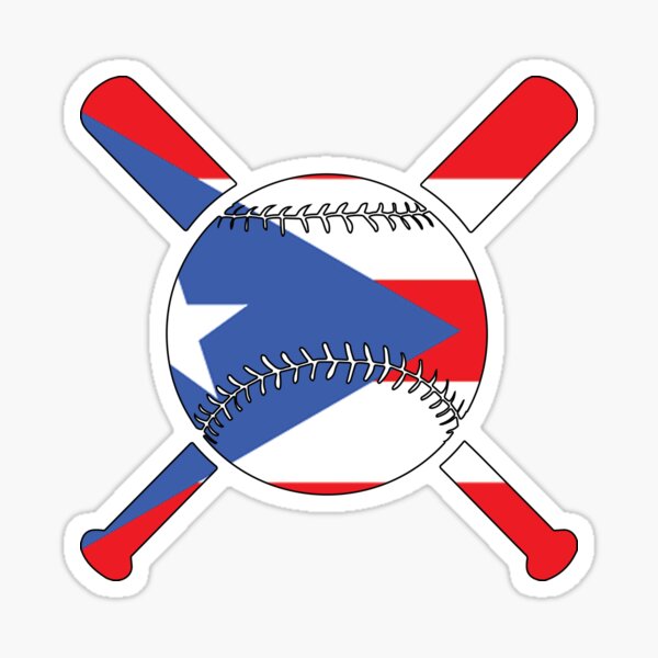 "Puerto Rico Flag Baseball Player V3" Sticker for Sale by TeeTimeGuys ...