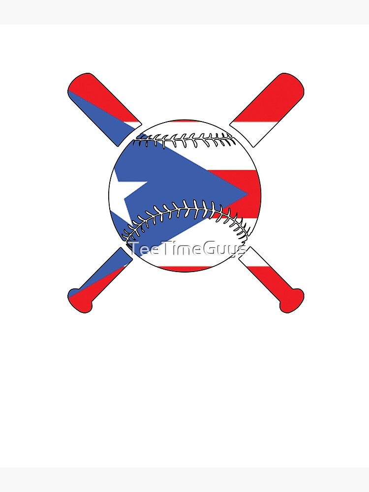 "Puerto Rico Flag Baseball Player V3" Poster by TeeTimeGuys | Redbubble