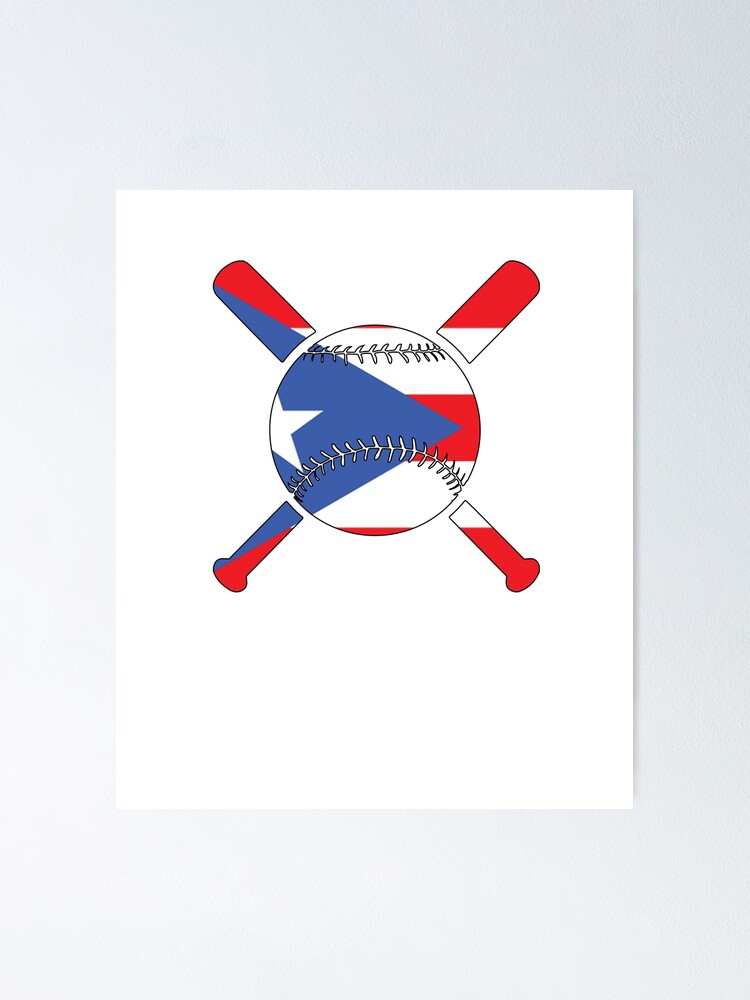 "Puerto Rico Flag Baseball Player V3" Poster by TeeTimeGuys | Redbubble