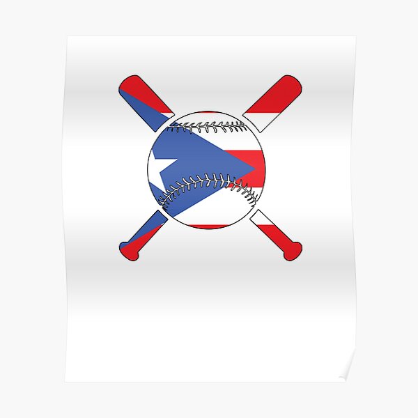 "Puerto Rico Flag Baseball Player V3" Poster by TeeTimeGuys | Redbubble