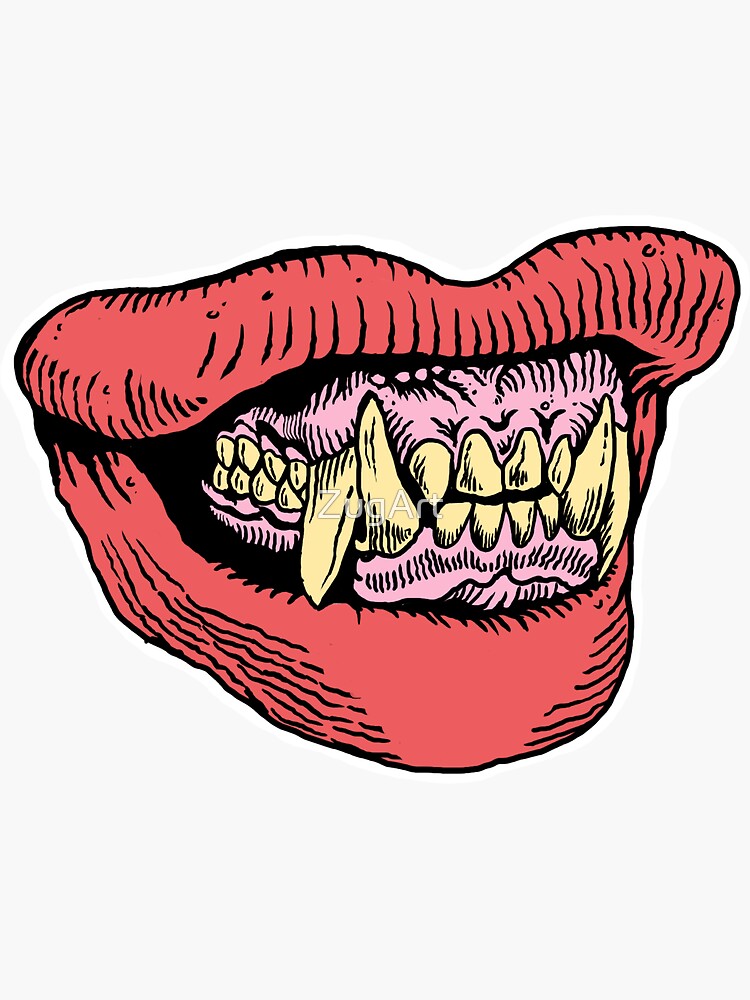 "Monster Teeth" Sticker for Sale by ZugArt | Redbubble
