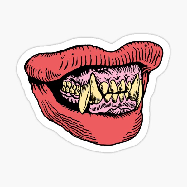 "Monster Teeth" Sticker for Sale by ZugArt | Redbubble