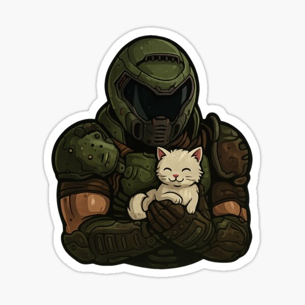 "Doom Meme - Classic Doomguy" Sticker by KnlDsgn | Redbubble