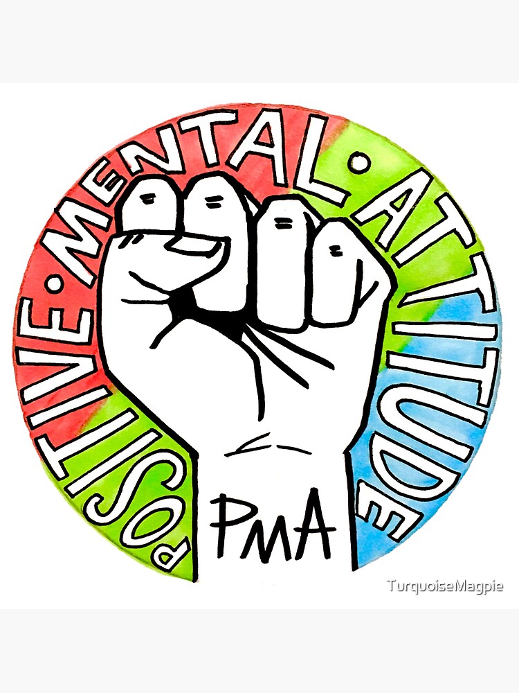 "Strong With The PMA!" Sticker for Sale by TurquoiseMagpie | Redbubble