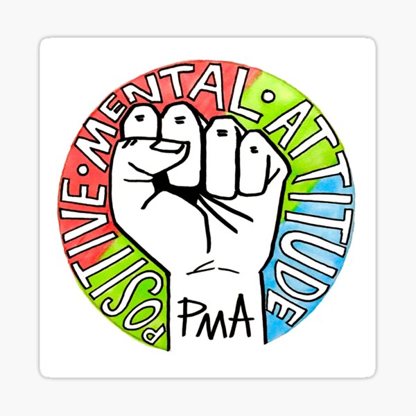 "Strong With The PMA!" Sticker for Sale by TurquoiseMagpie | Redbubble