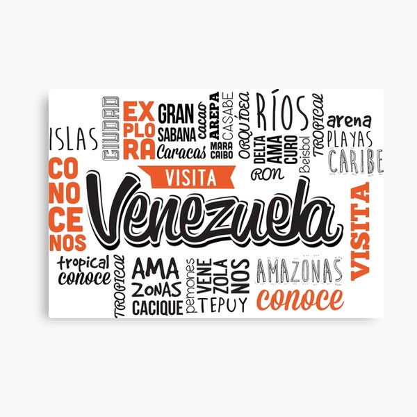 "Venezuela Lettering Design - Black and white" Canvas Print for Sale by ...