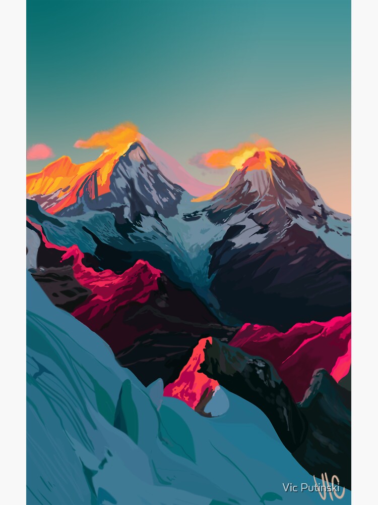 "Mountainscape" Sticker by vputinski | Redbubble