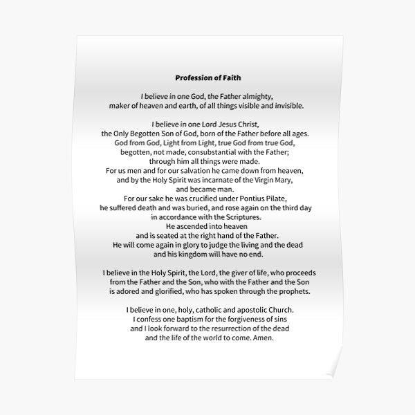 "Profession of Faith" Poster for Sale by morningdance | Redbubble