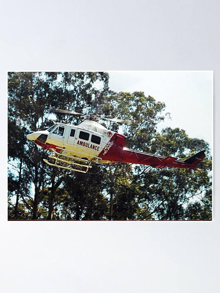 "Helimed 1 leaving Noojee, Gippsland, Victoria" Poster for Sale by Bev ...