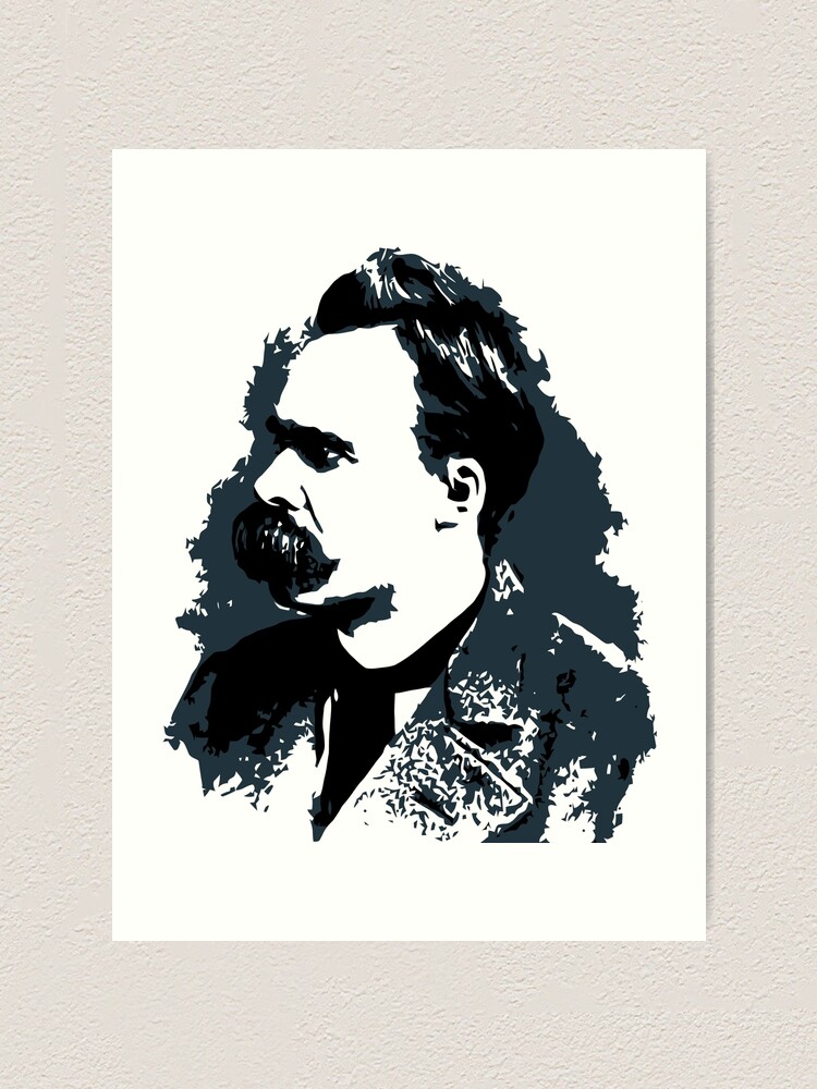 "Friedrich Nietzsche portrait vector drawing " Art Print by aapshop ...