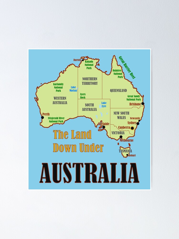 "Australia Map" Poster by Beery | Redbubble
