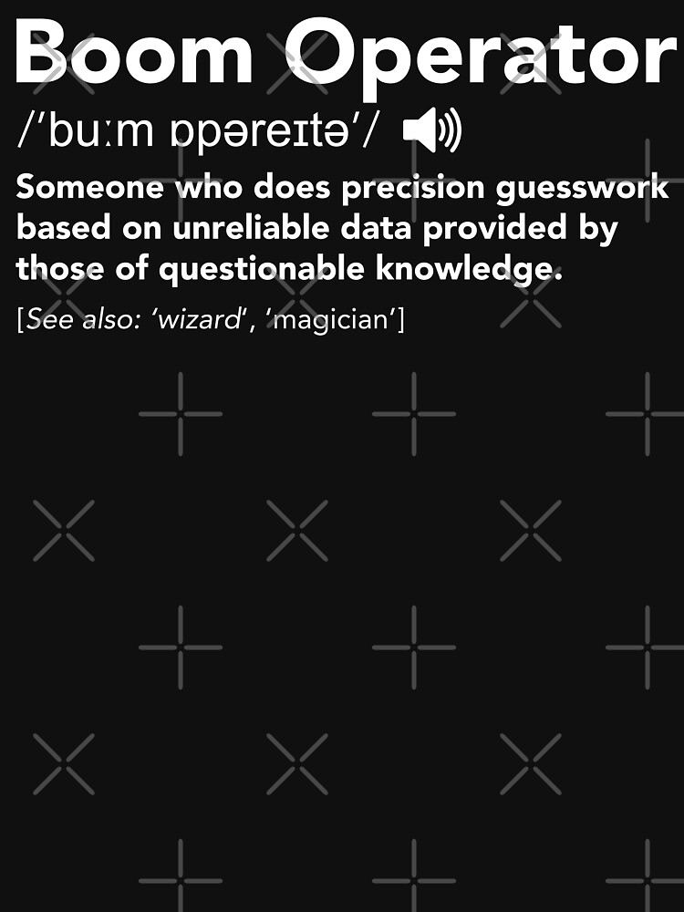 "Boom Operator Definition T Shirt" T-shirt for Sale by DrVx | Redbubble ...