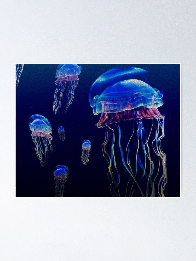 "jellyfish " Poster for Sale by johnnyssandart | Redbubble