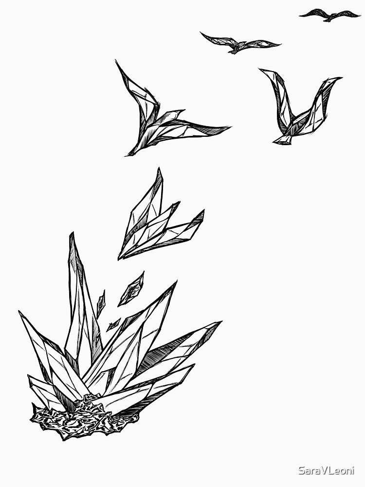 "Flying Crystals - Crystallized Birds" T-shirt for Sale by SaraVLeoni ...