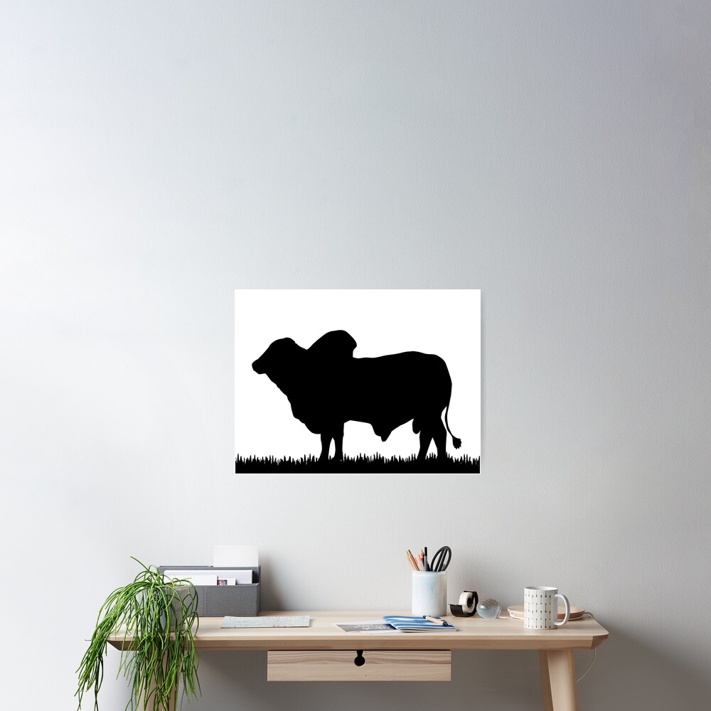 "Brahman Bull Silhouette " Poster for Sale by louu69 | Redbubble