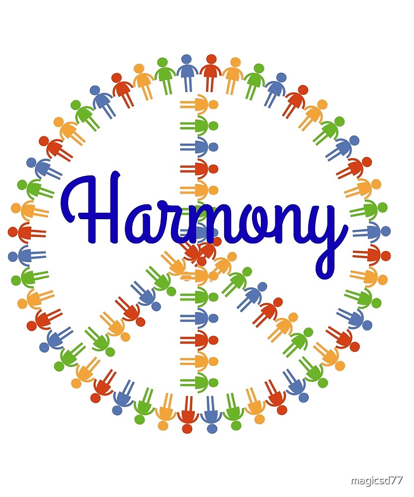 "Harmony Images Holding Hands Colorful Peace Sign" by magicsd77 | Redbubble