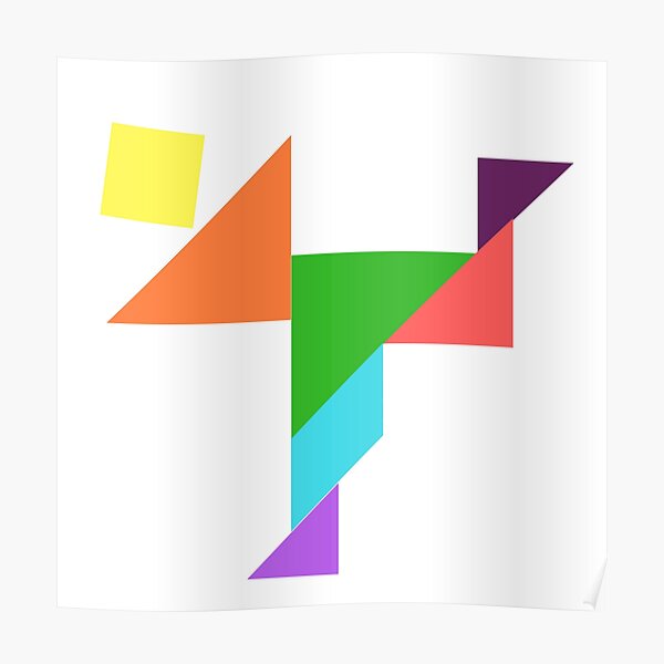 "Tangram Dancer" Poster for Sale by MrMystere | Redbubble
