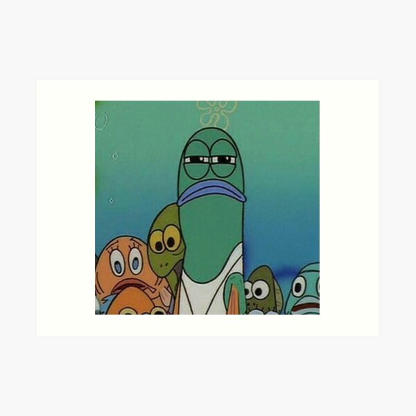"Spongebob Fish Meme Guy" Art Print by danktho | Redbubble