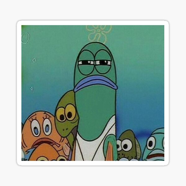 "Spongebob Fish Meme Guy" Sticker by danktho | Redbubble
