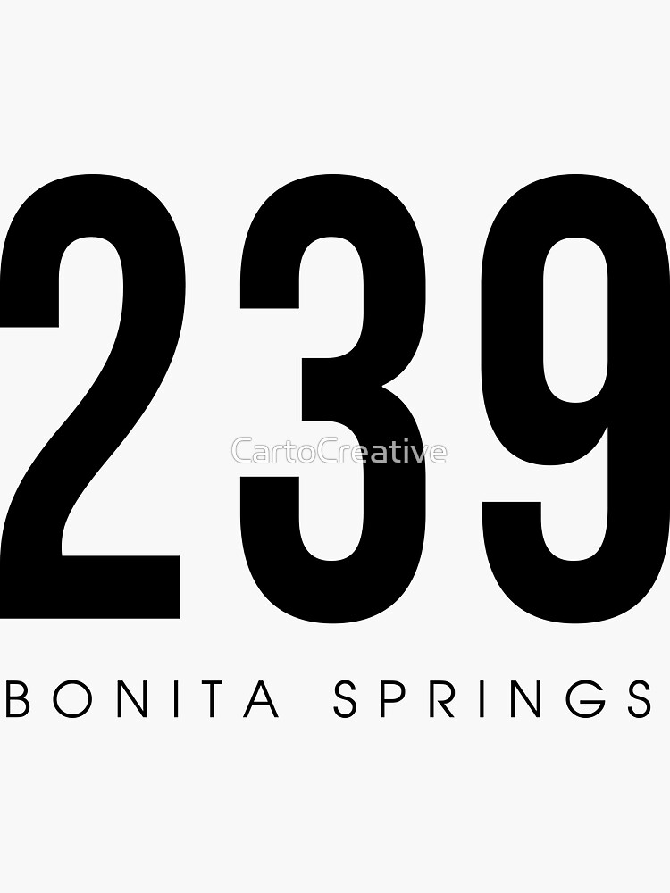 "Bonita Springs, FL - 239 Area Code design" Sticker for Sale by ...