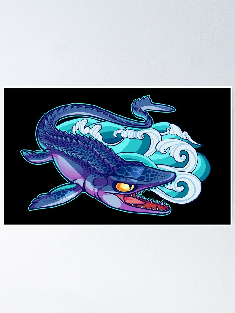 "Mosasaurus" Poster by Colordrilos | Redbubble