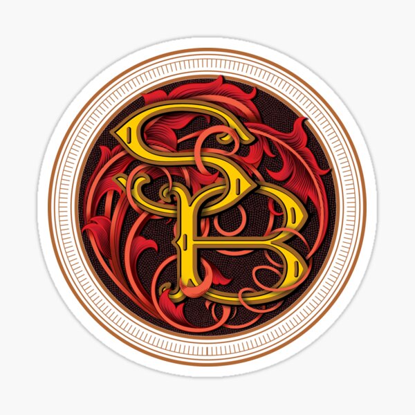 "SB Monogram Initials Name" Sticker by javaneka | Redbubble