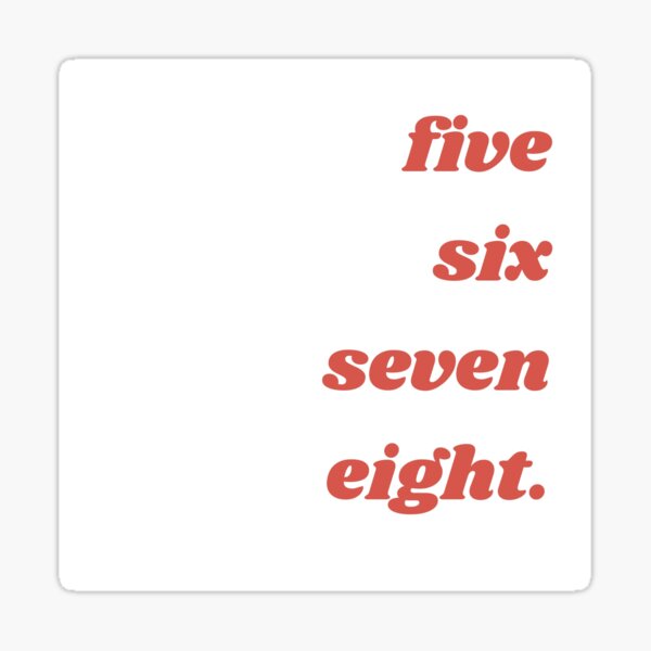 "5678 Red Font" Sticker for Sale by ProfessorRiff | Redbubble
