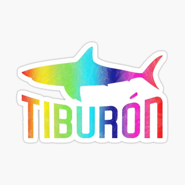 "Rainbow shark silhouette Tiburon" Sticker for Sale by jodirm | Redbubble