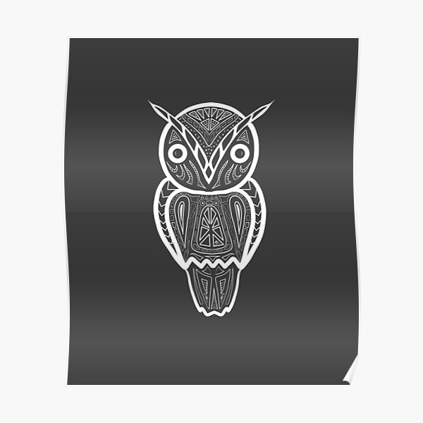 "new modern owl henna style design" Poster by MortalDesigns | Redbubble
