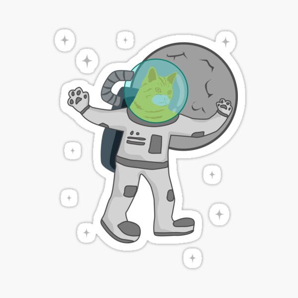 "Cat space astronaut" Sticker for Sale by Lukudili | Redbubble