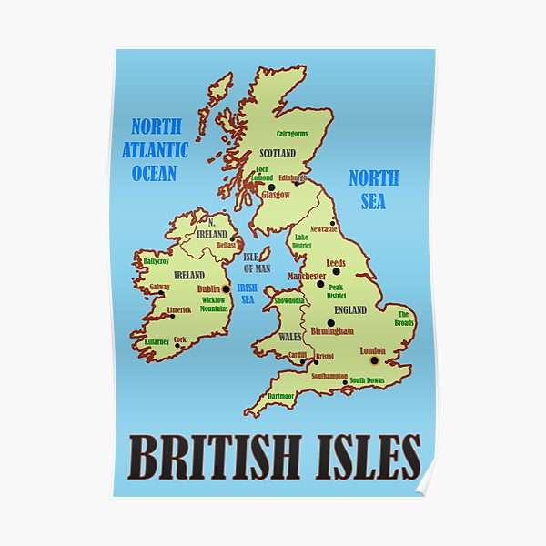"British Isles Map" Poster for Sale by Ian Cooper | Redbubble