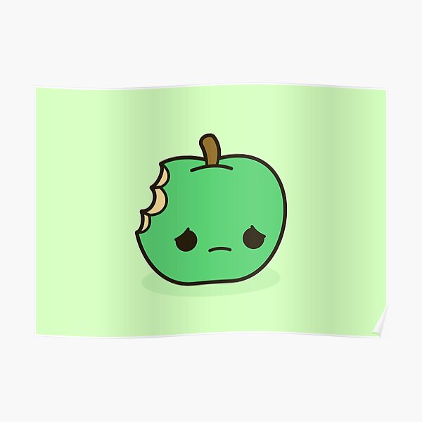 "Cute sad apple" Poster by peppermintpopuk | Redbubble