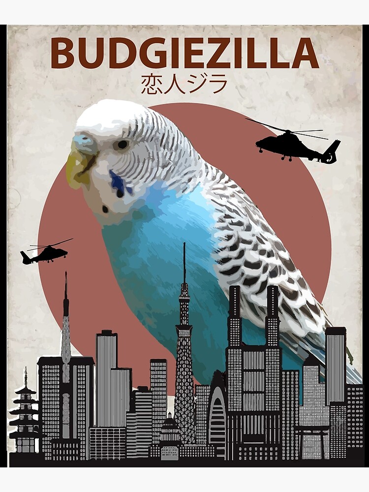 Budgiezilla Budgie Budgerigar Parakeet Giant Parrot Monster Premium ...