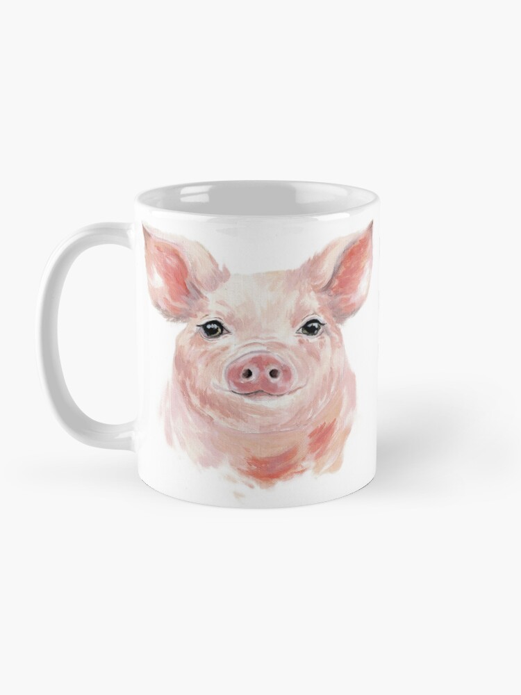 "Smiling Pig Portrait – Farm Animal Art" Coffee Mug for Sale by ...