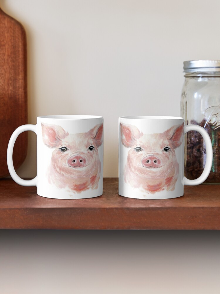 "Smiling Pig Portrait – Farm Animal Art" Coffee Mug for Sale by ...