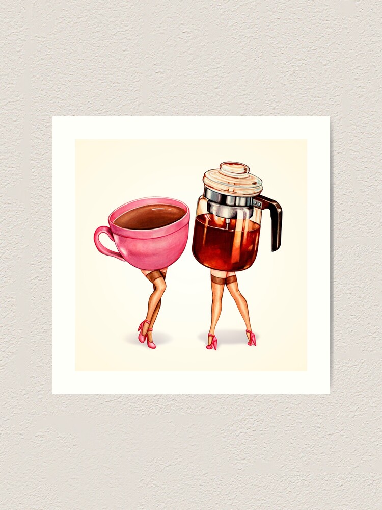 "Coffee Girl Pin-Ups" Art Print for Sale by KellyGilleran | Redbubble