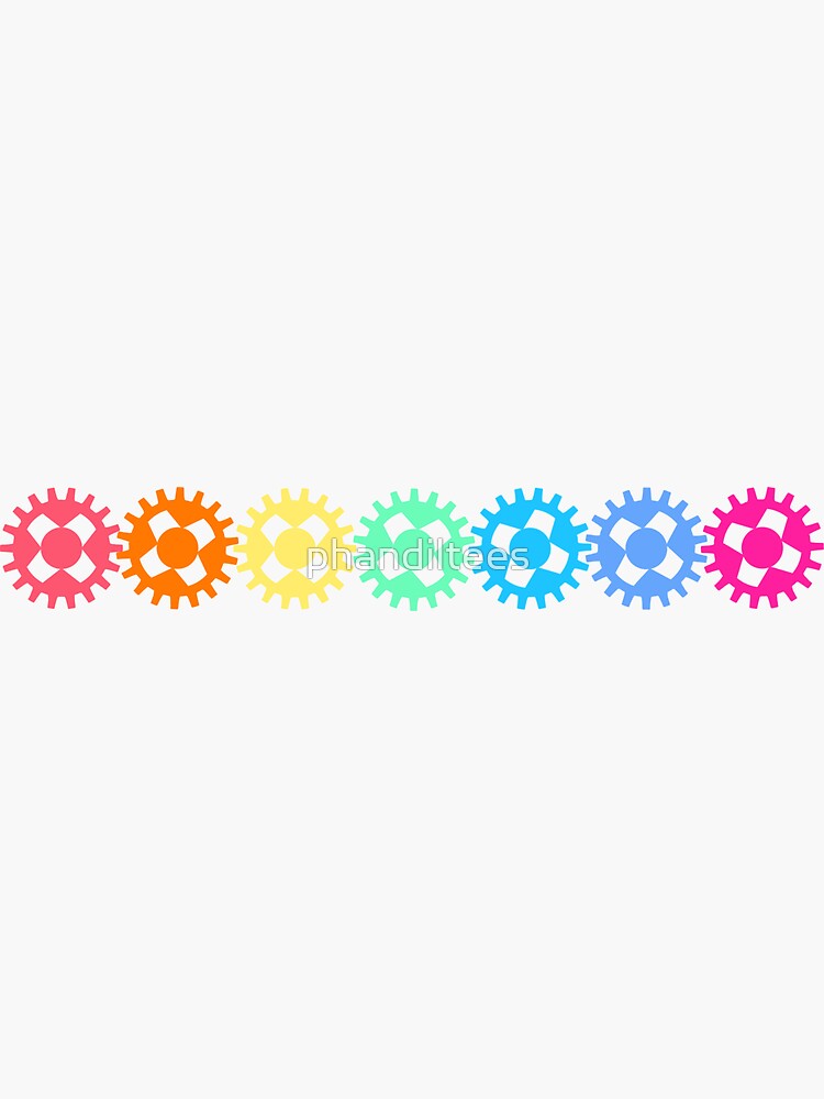 "Rainbow Cogs" Sticker by phandiltees | Redbubble