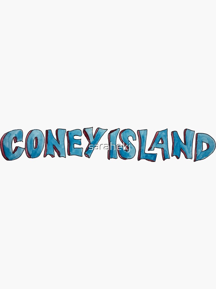 "Coney Island NYC lettering" Sticker for Sale by sarahekj | Redbubble