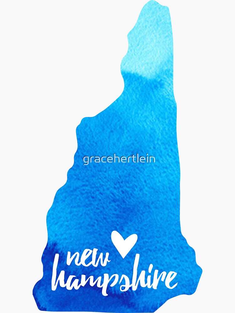 "New Hampshire - blue" Sticker by gracehertlein | Redbubble