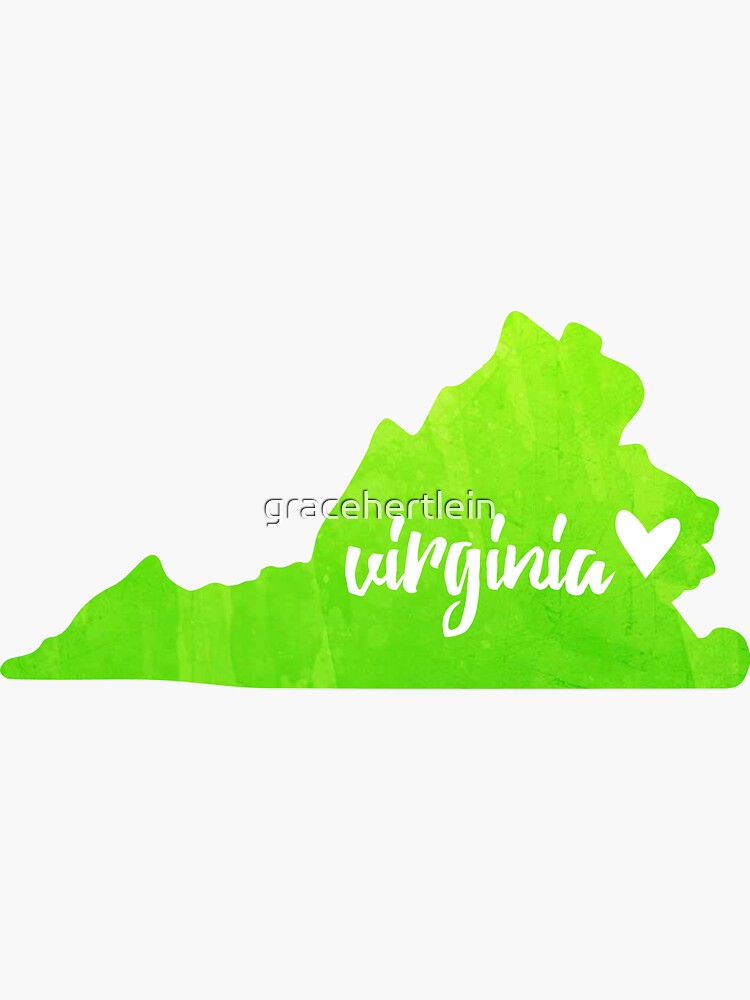 "Virginia - green" Sticker for Sale by gracehertlein | Redbubble