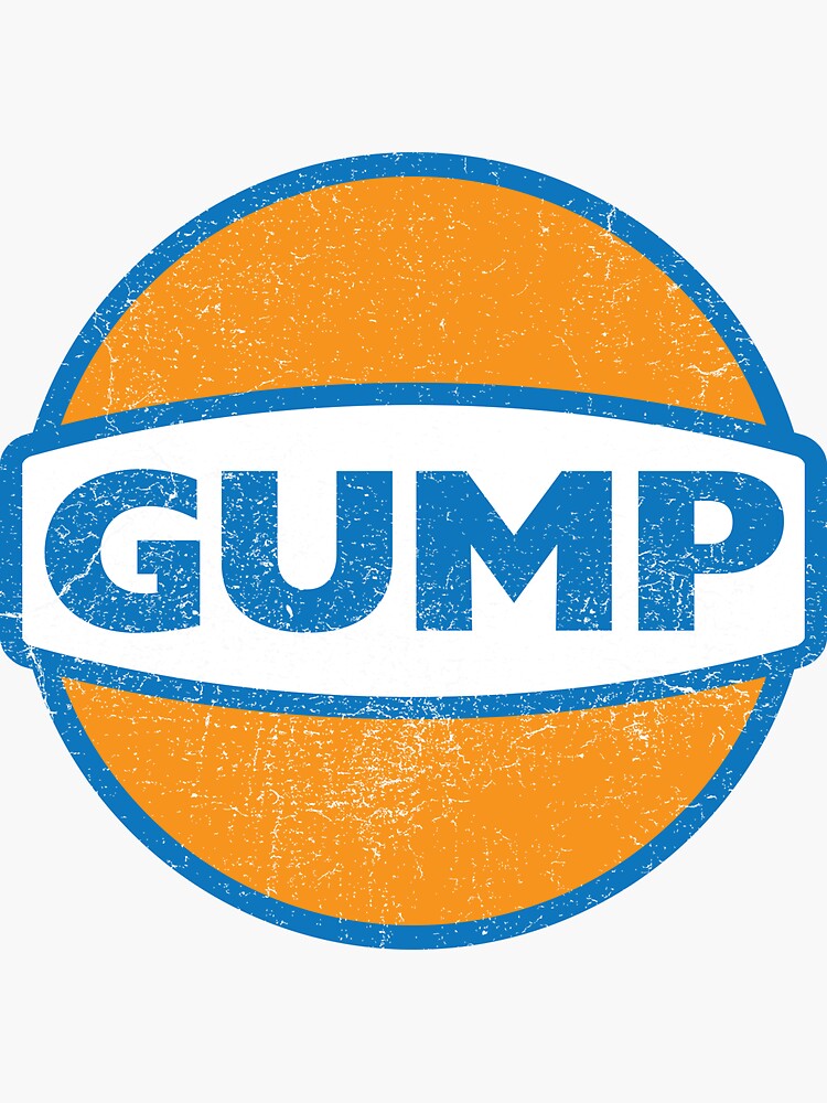 "Gump logo" Sticker for Sale by DesignBurger | Redbubble