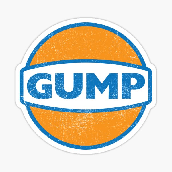 "Gump logo" Sticker for Sale by DesignBurger | Redbubble